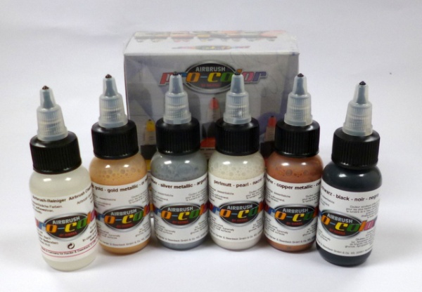 vendita Hansa Pro-Color kit 5 colori aerografo metallici + 1 cleaner